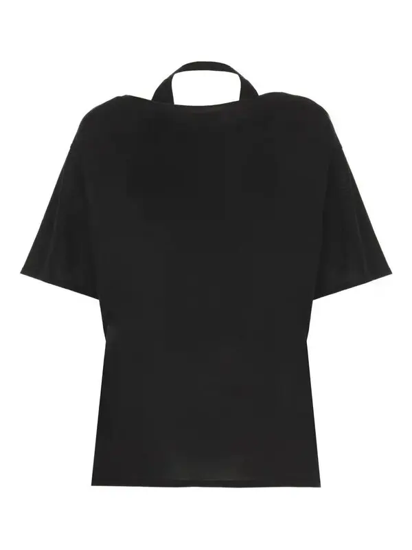KANGRA Tie-neck Cotton T-shirt