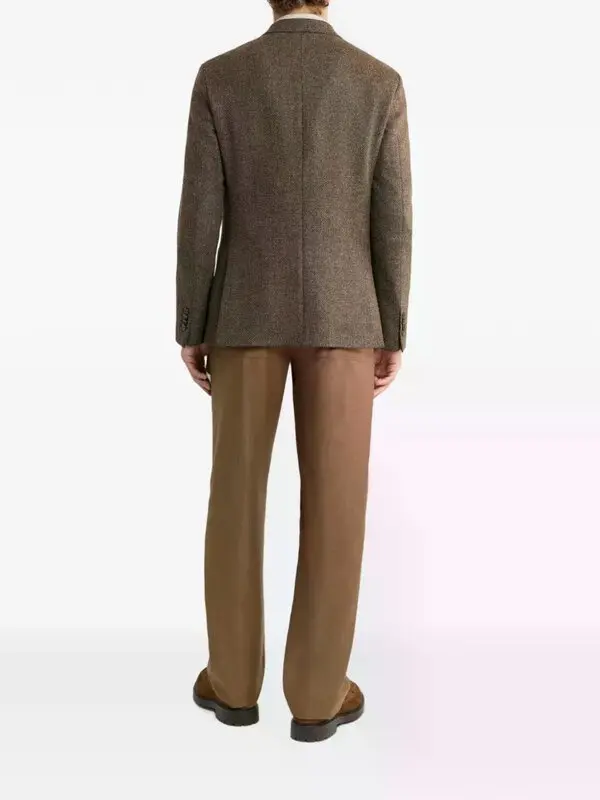 Etro Single-breasted Wool-blend Basketweave Jacket