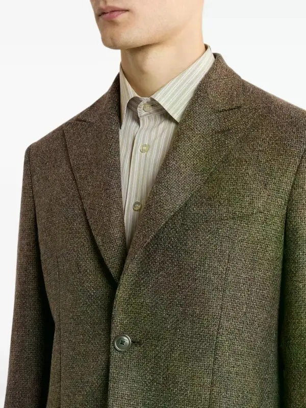 Etro Single-breasted Wool-blend Basketweave Jacket