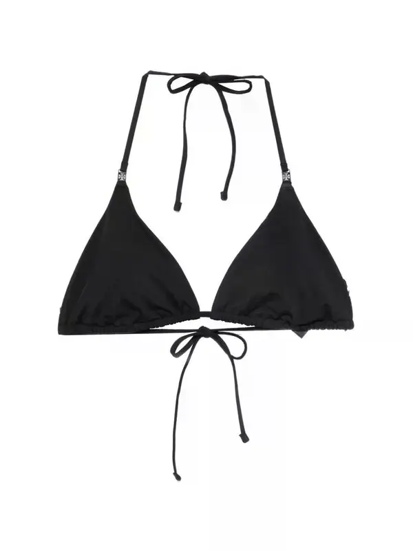 Tory Burch Logo Plaque Triangle Bikini Top - Black