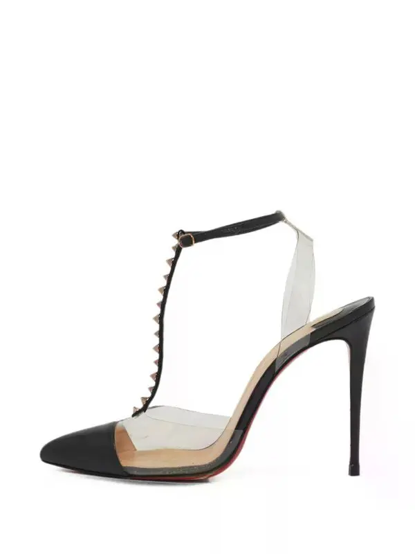 CHRISTIAN LOUBOUTIN Spiked T-strap Stiletto Pumps - Black