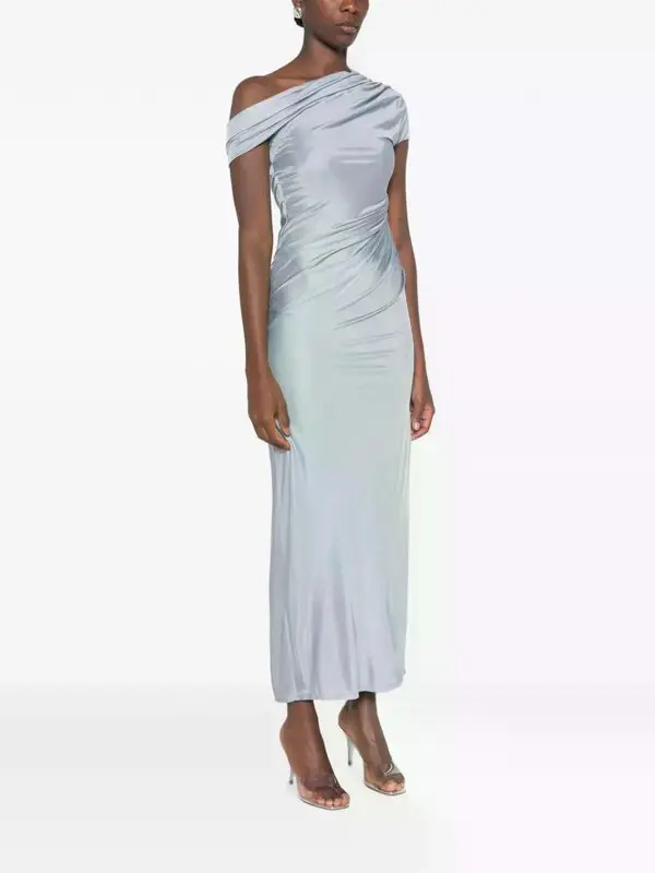 Galvan Ruched Off-shoulder Gown