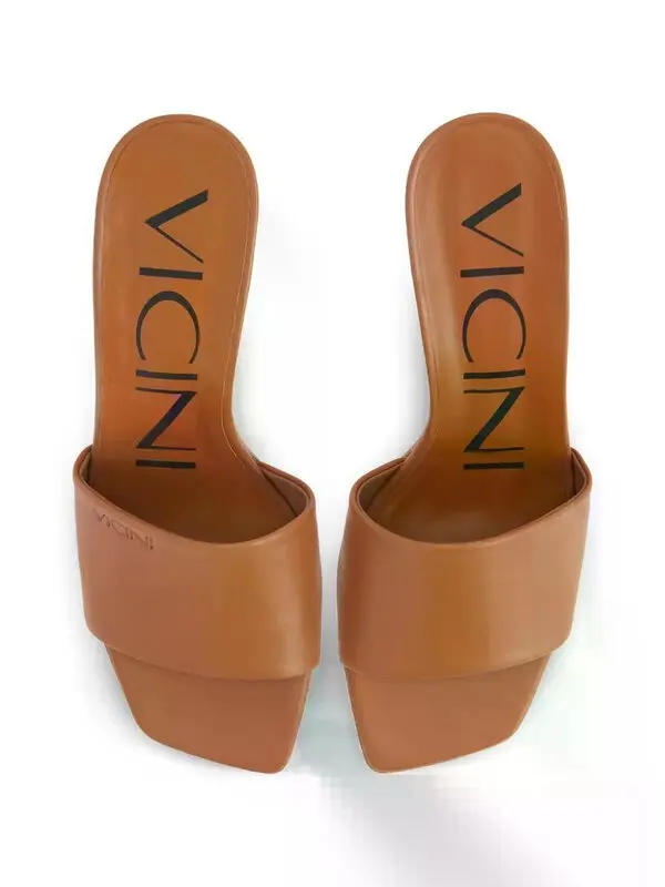 GIUSEPPE ZANOTTI Square-toe Leather Mules With Sculptural Heel