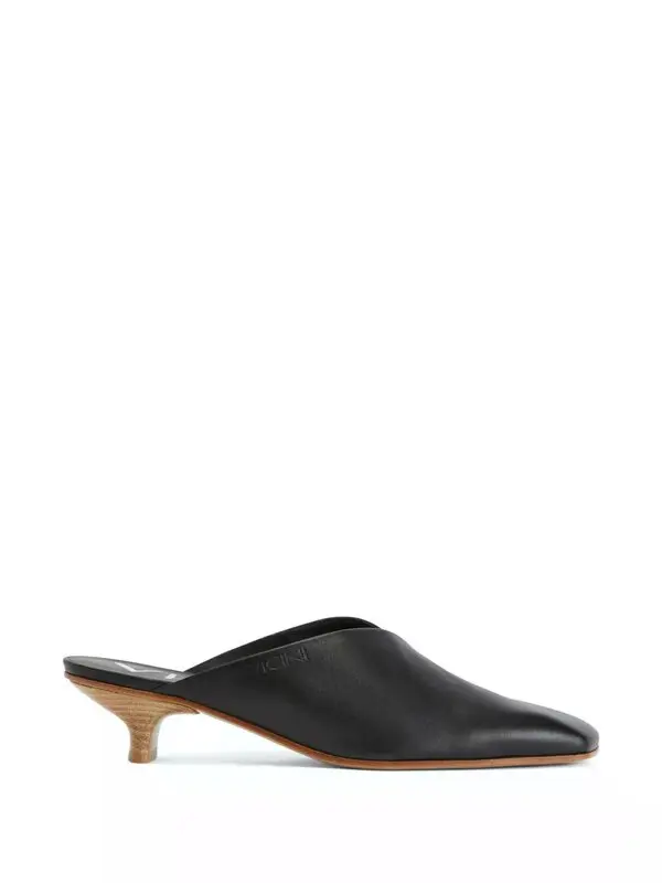 GIUSEPPE ZANOTTI Square-toe Leather Mules