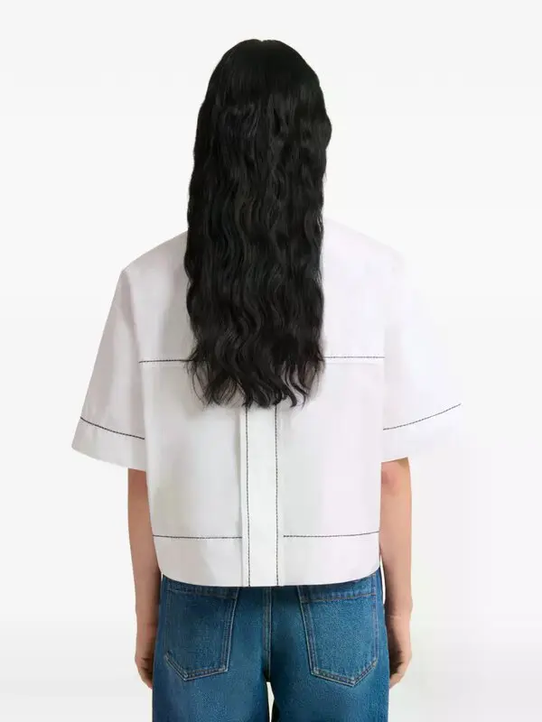 Marni Cotton Poplin T-shirt With Exposed Seams