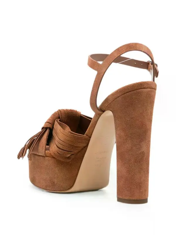 Casadei Suede Fringe Detail Sandals