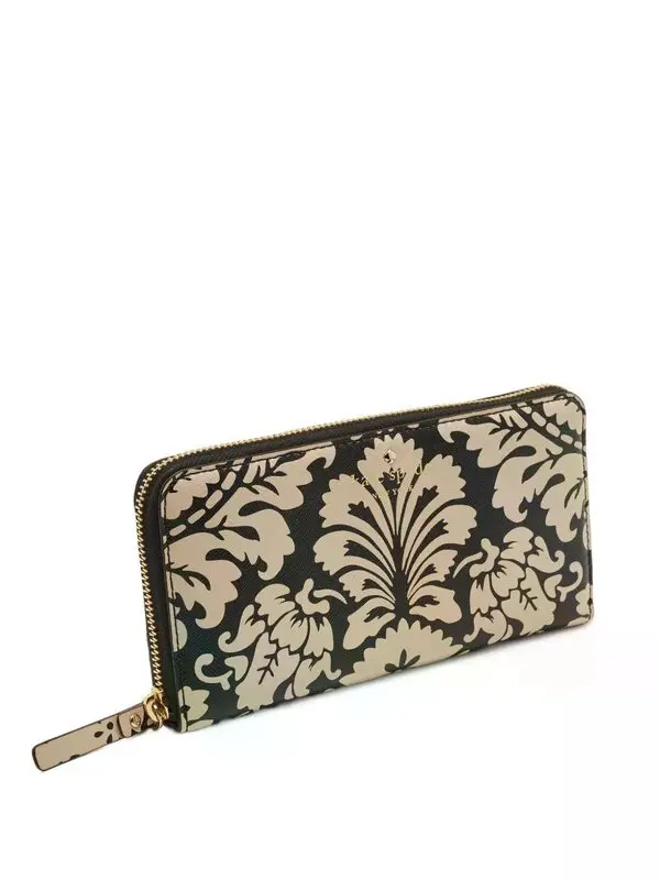 Kate Spade New York Damask-print Zip-around Wallet - Black
