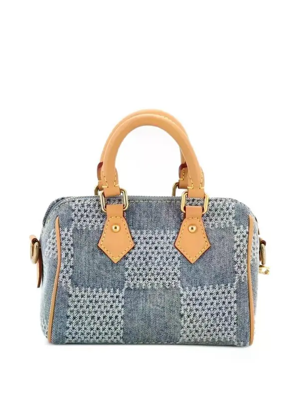 LOUIS VUITTON Speedy Bandouliere 3d Damier Giant Denim 18 Crossbody Bag - Blue