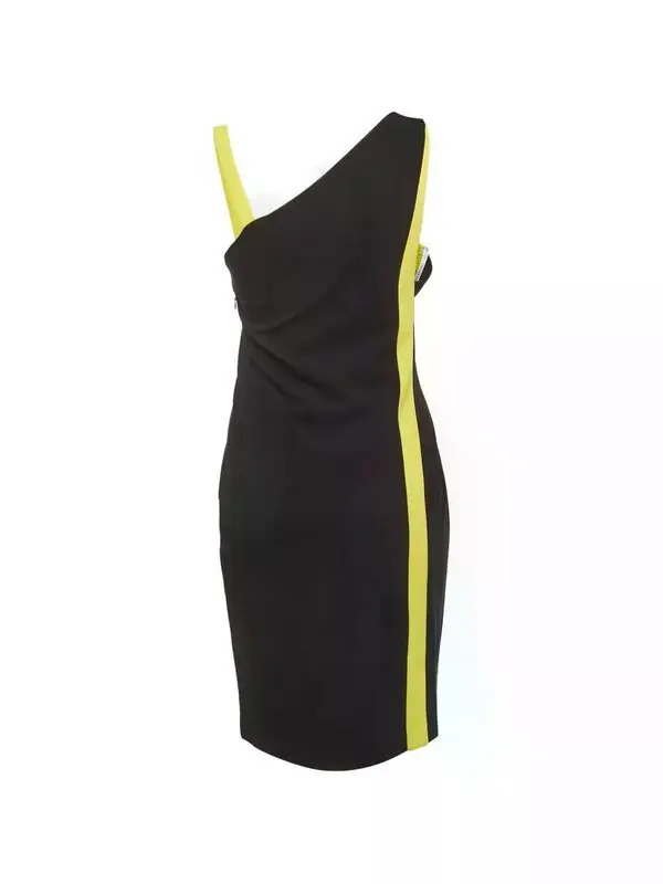 Versace One-shoulder Colour-block Asymmetric Dress