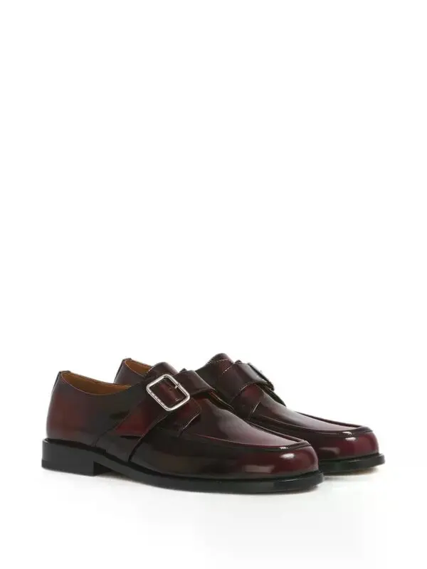 Marni Burgundy Shaded Leather Bambi Buckle Loafers - Red