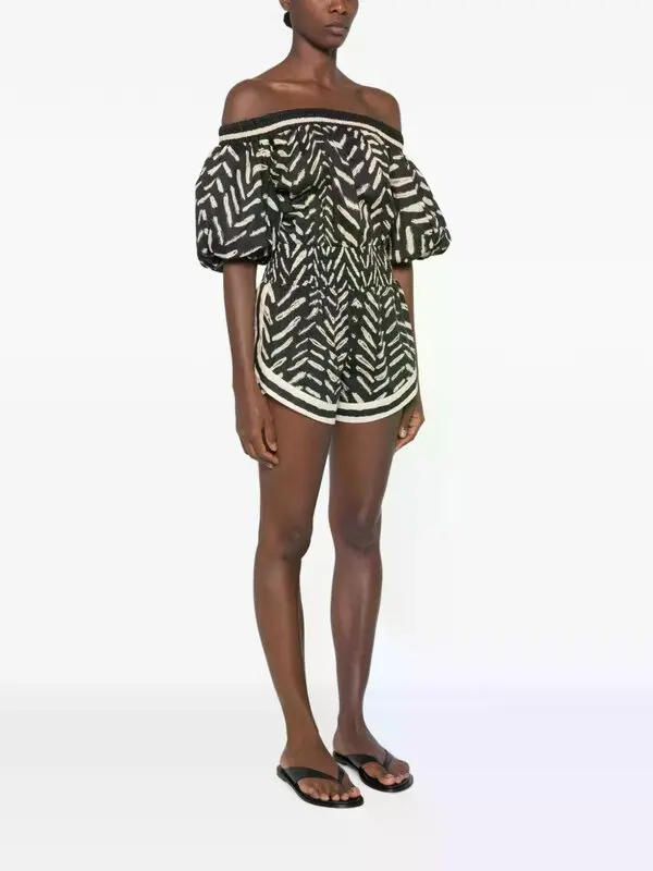 Johanna Ortiz Geometric Pattern Off-shoulder Jumpsuit