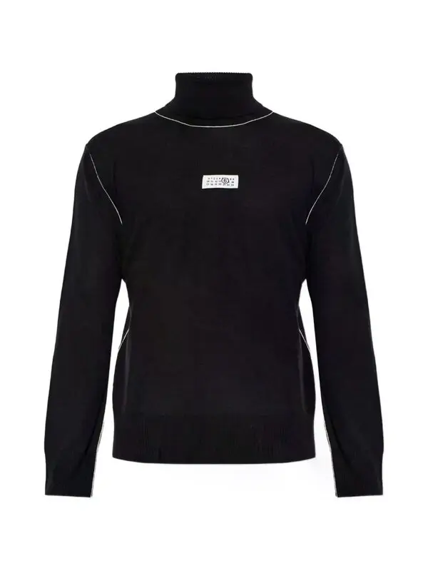 MAISON MARGIELA Contrast Stitch Turtleneck Sweater - Black