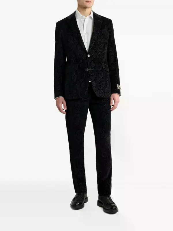 Etro Cotton Velvet Arnica Motif Trousers