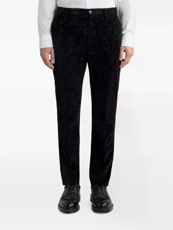 Etro Cotton Velvet Arnica Motif Trousers