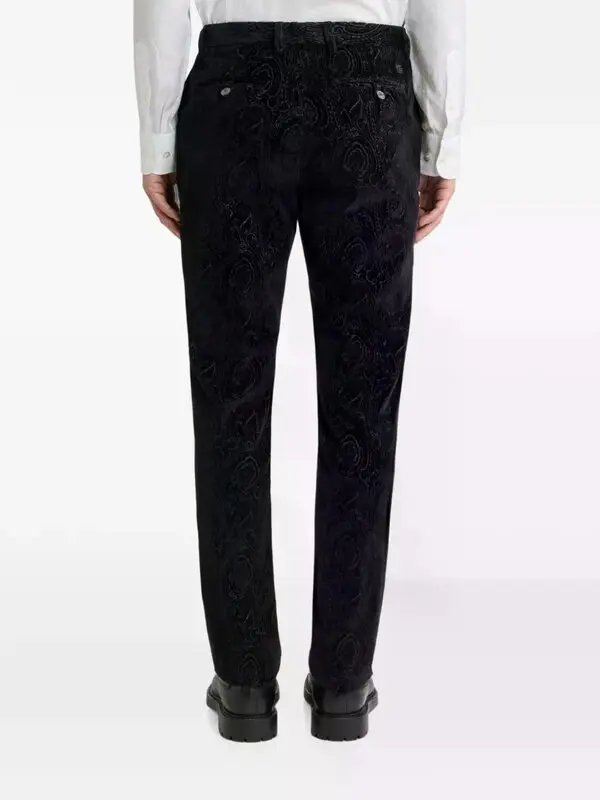 Etro Cotton Velvet Arnica Motif Trousers