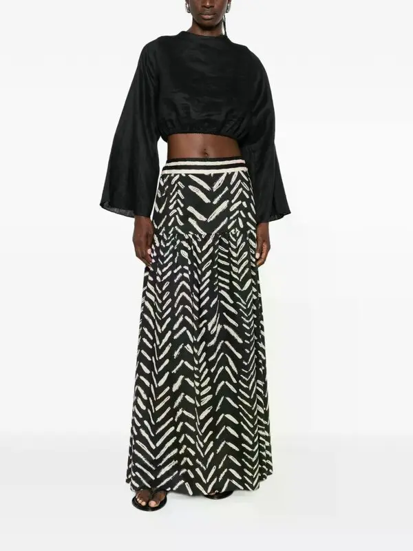 Johanna Ortiz Tiered Maxi Skirt