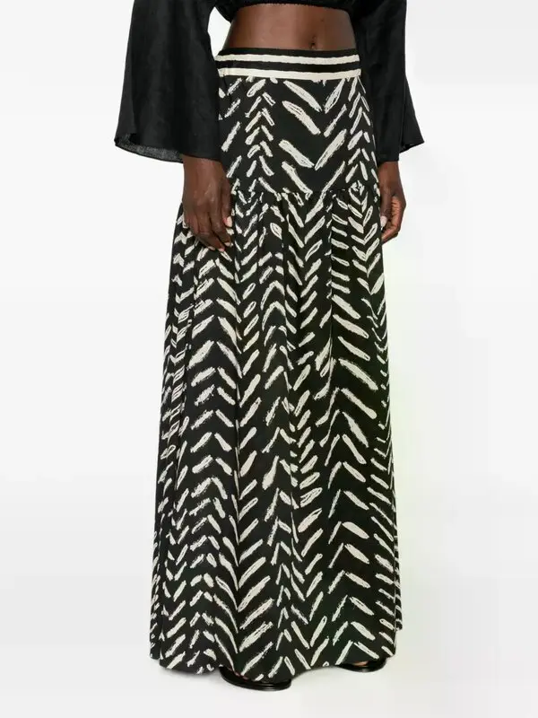 Johanna Ortiz Tiered Maxi Skirt