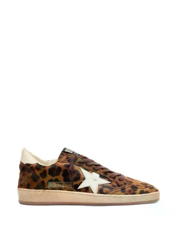 GOLDEN GOOSE Ball Star Leopard Print Sneakers - Brown
