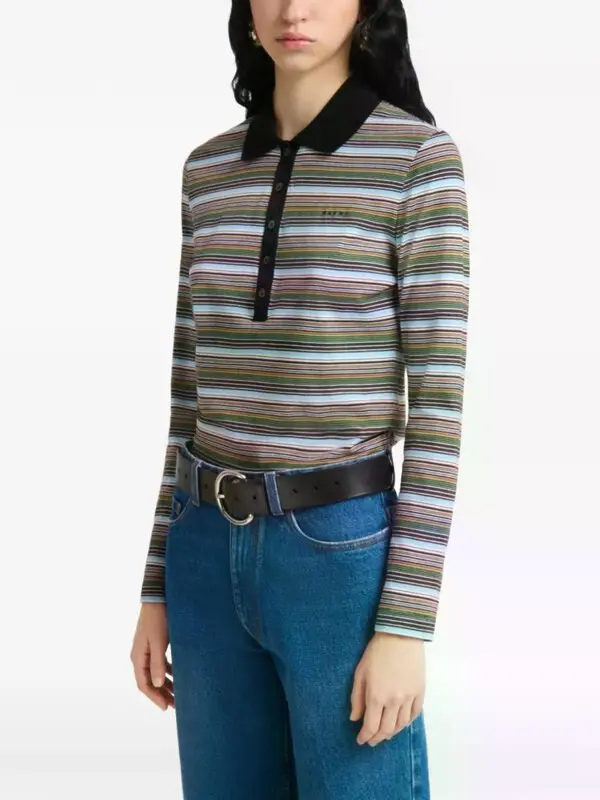 Marni Multicolour Striped Jersey Polo Shirt