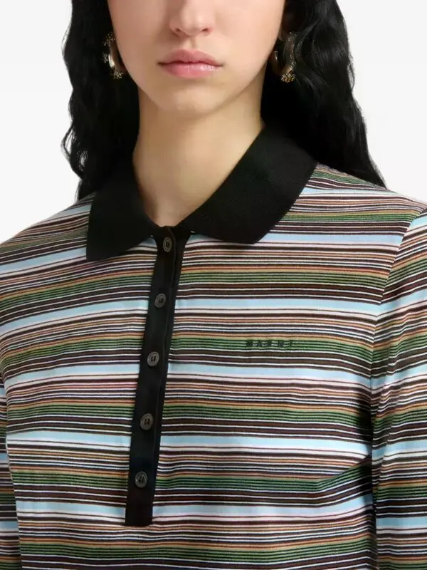Marni Multicolour Striped Jersey Polo Shirt
