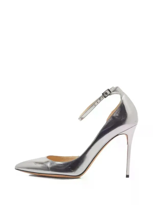 JIMMY CHOO Lucy Leather Heeled Pumps - Silver