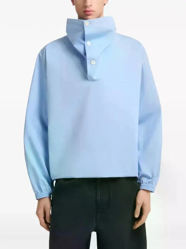 Marni Funnel-neck Cotton Shirt