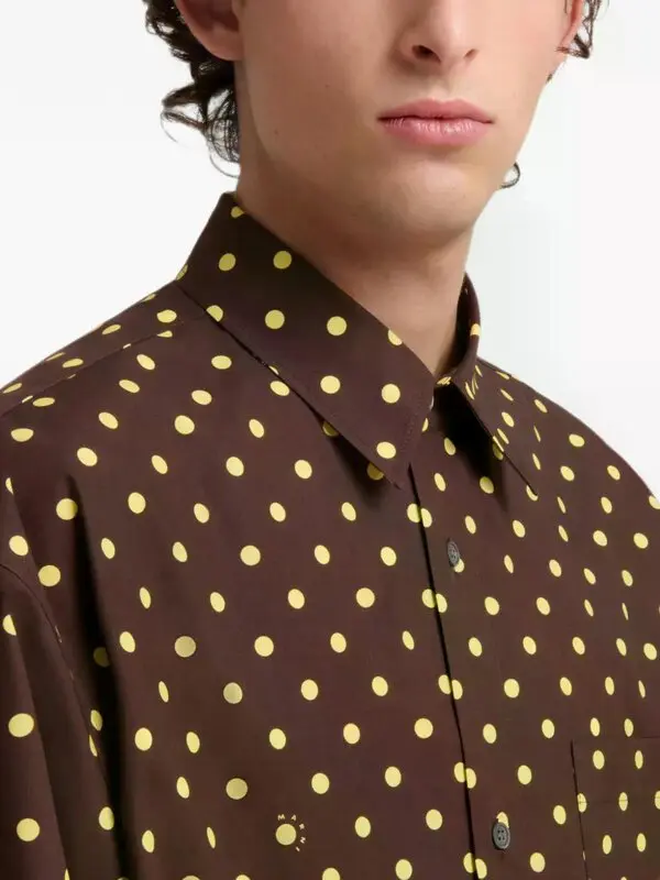 Marni Poplin Shirt With Polka Rhythm Print
