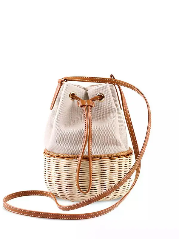 Rodo Adria Wicker Bucket Bag - Brown