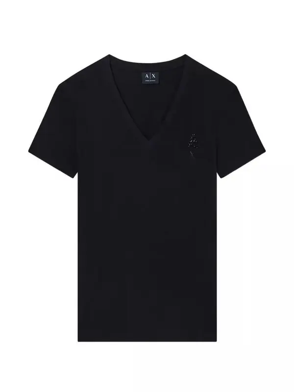 Armani Exchange Stud-embellished V-neck T-shirt