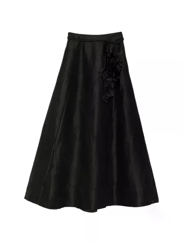 Aje Demi Floral-embellished Maxi Skirt - Black