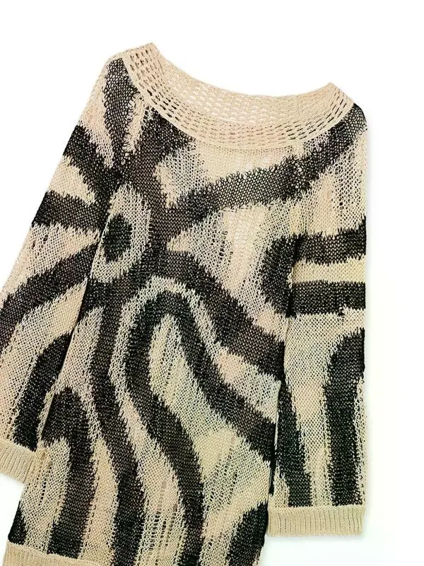 Emilio Pucci Marmo Print Crochet-knit Linen Dress