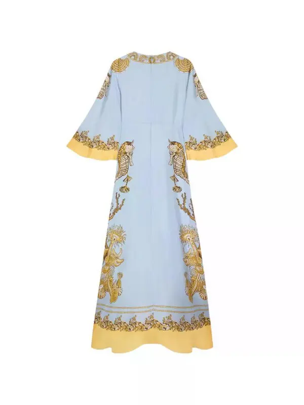 La DoubleJ Sorella Oceania Print Silk Dress