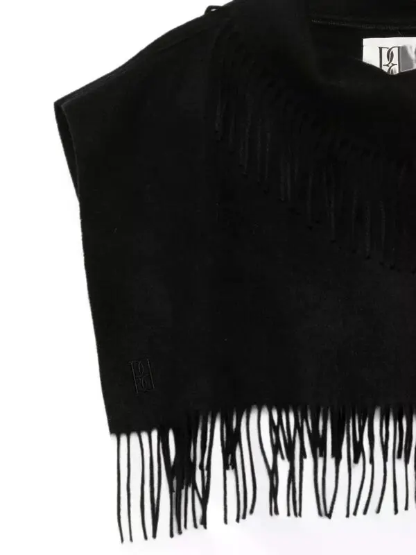 BY MALENE BIRGER Fringe-trimmed Embroidered-logo Scarf