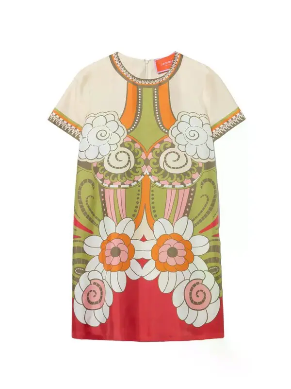 La DoubleJ Ambrosia Placed Mini Swing Dress - Green