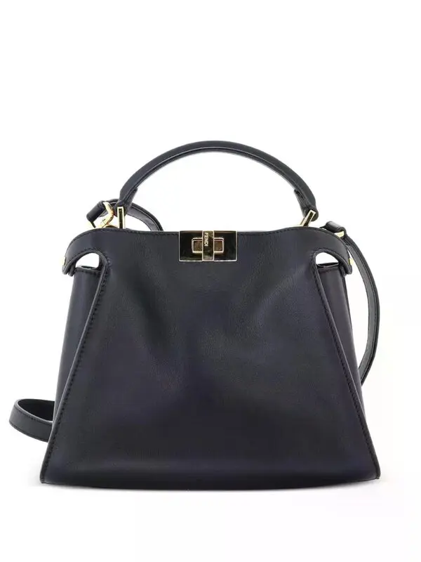 Fendi Peekaboo Essentially Leather Satchel - Black