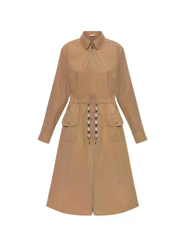 Moncler Drawstring-waist Zip-up Midi Dress - Neutrals