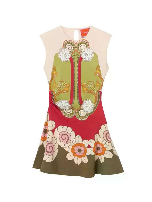 La DoubleJ Lela Placed Mini Dress In Ambrosia - Green