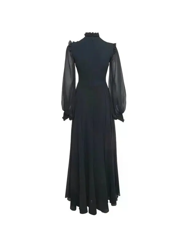 424 Ruffle-trim Lace-panel Maxi Dress