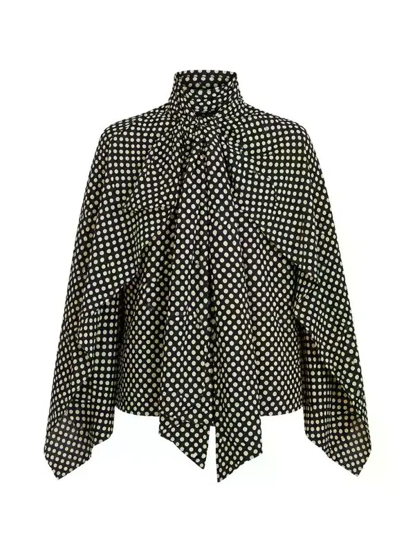 PETAR PETROV Polka-dot Tie-neck Blouse - Black