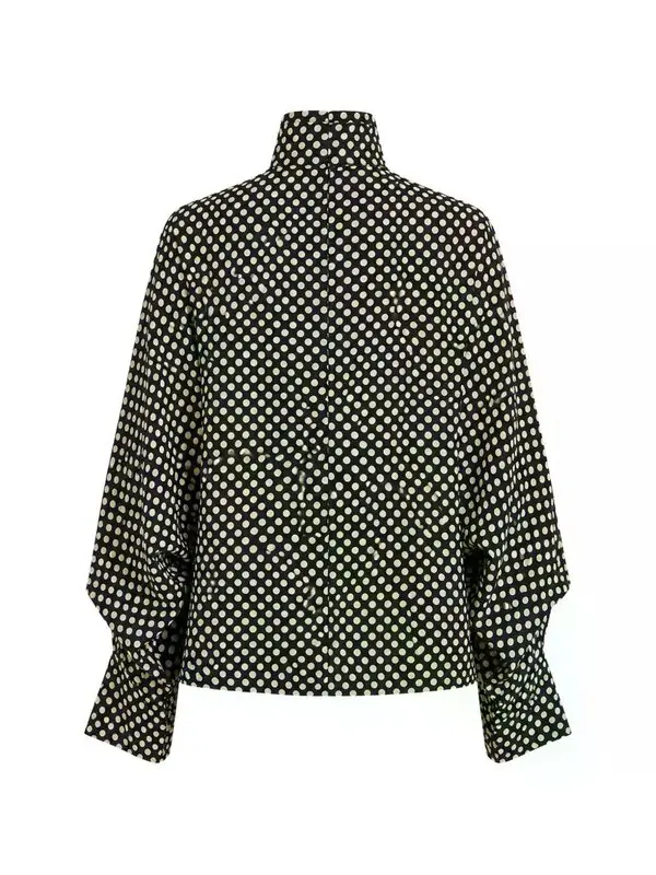 PETAR PETROV Polka-dot Tie-neck Blouse
