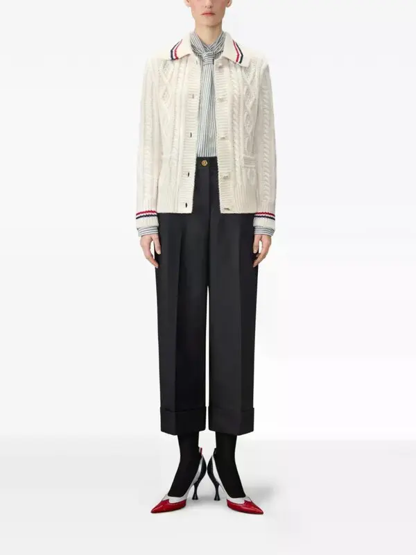 Thom Browne Striped Silk-satin Shirt - Grey
