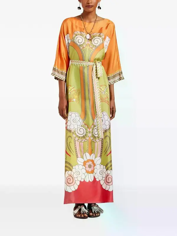 La DoubleJ Muumuu Placed Dress Round Neck