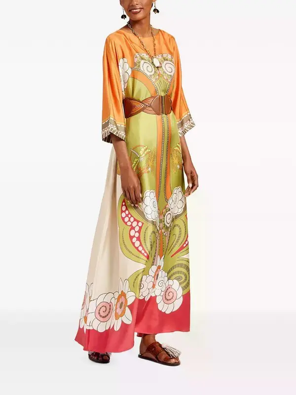 La DoubleJ Muumuu Placed Dress Round Neck