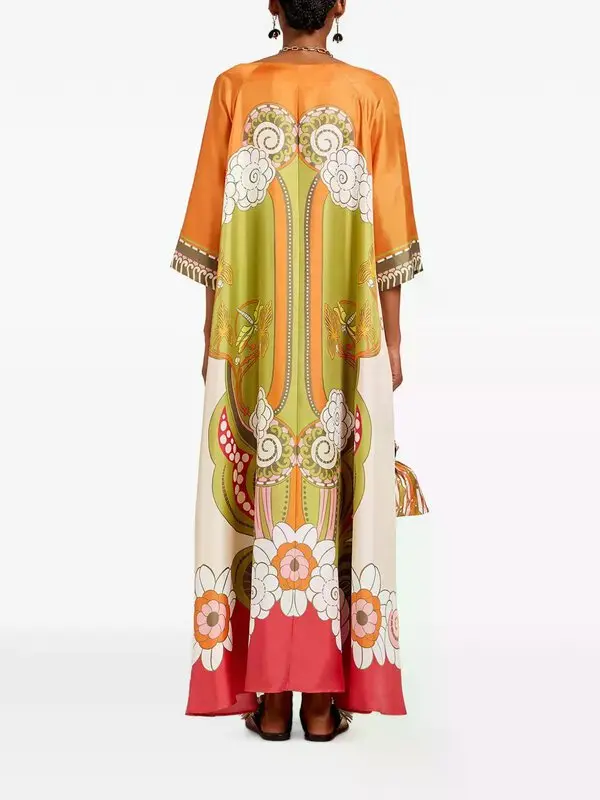 La DoubleJ Muumuu Placed Dress Round Neck