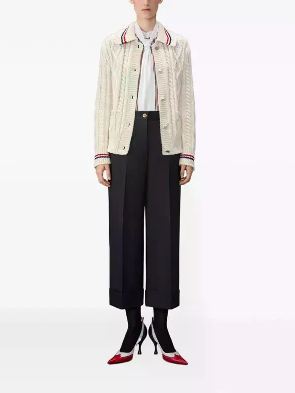 Thom Browne Striped Silk Shirt - Red