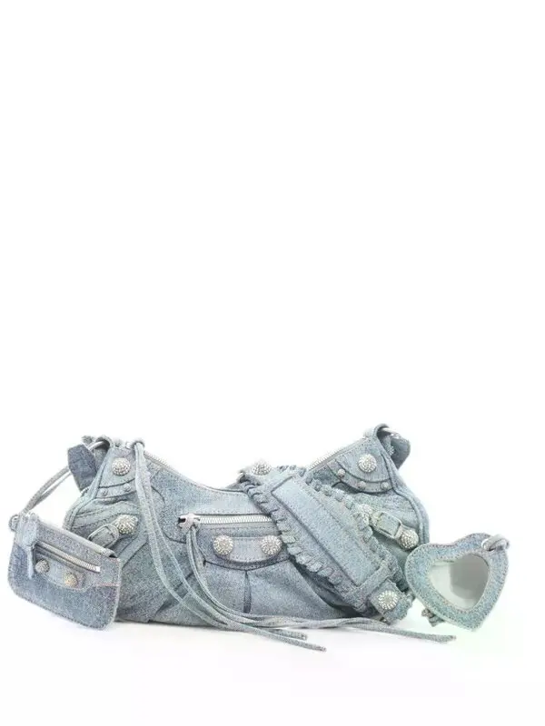 Balenciaga Le Cagole Rhinestone Shoulder Bag - Blue