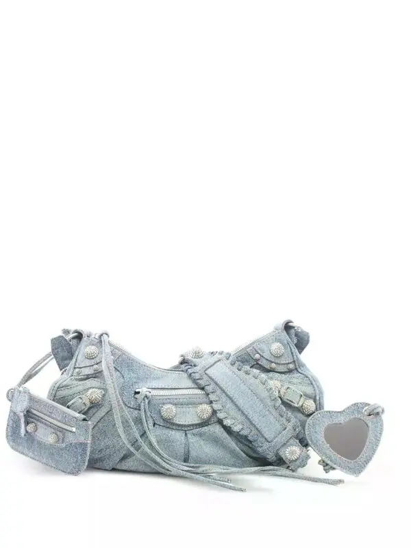 Balenciaga Le Cagole Rhinestone Shoulder Bag - Blue