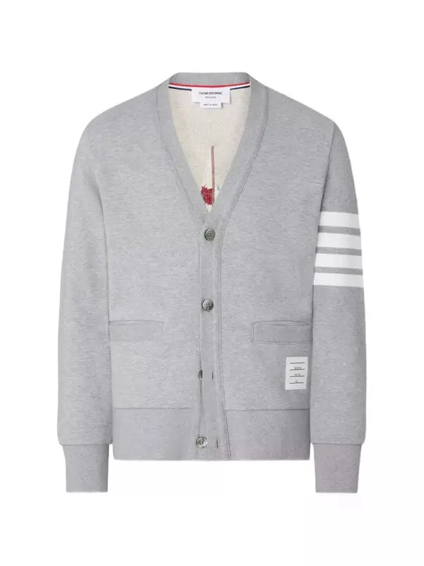 Thom Browne Cotton Embroidered Cardigan - Grey