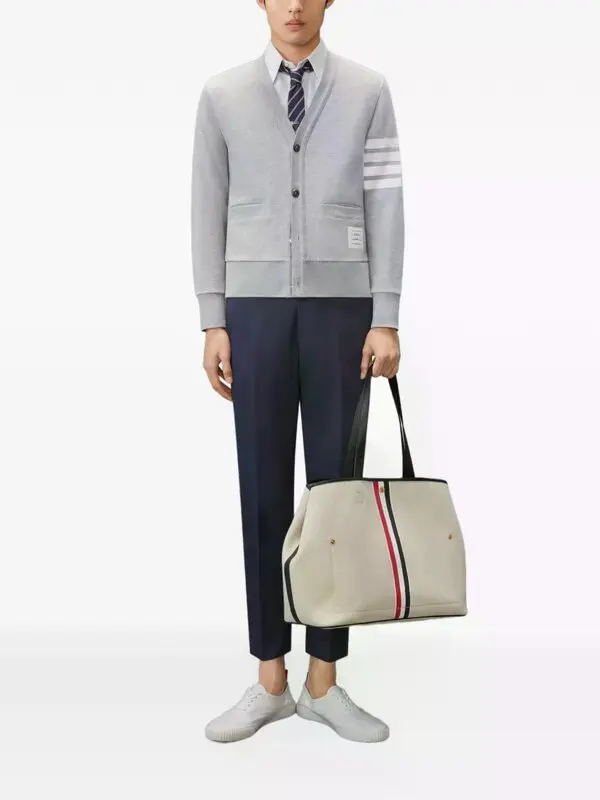 Thom Browne Cotton Embroidered Cardigan - Grey