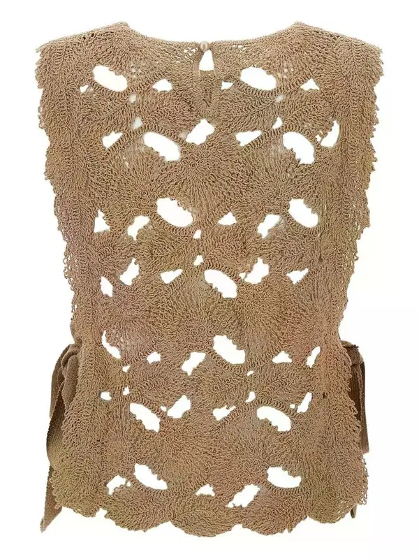 KANGRA Crochet-knit Sleeveless Top